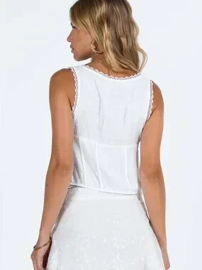Princess Polly | Tops | Nwt Princess Poly M Vaccaro Top White | Poshmark